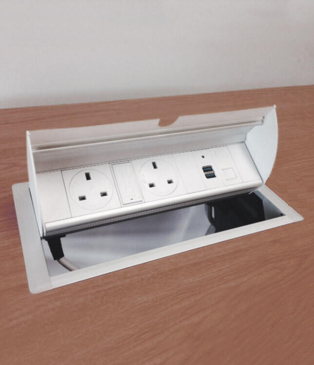 Metalicon Aspect Desk Insert Power Data Module 2 Power 2 Cat5 2 USB 2M Lead 